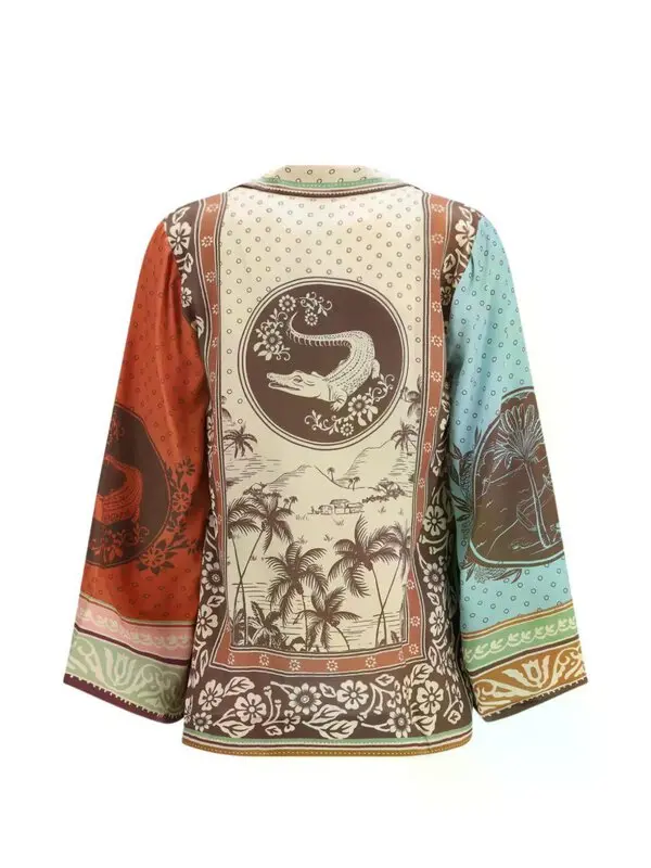 ALEMAIS Alberta Graphic-print Shirt - Neutrals