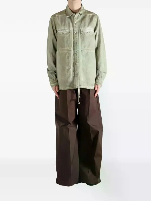 Rick Owens Flap-pocket Denim Shirt - Green