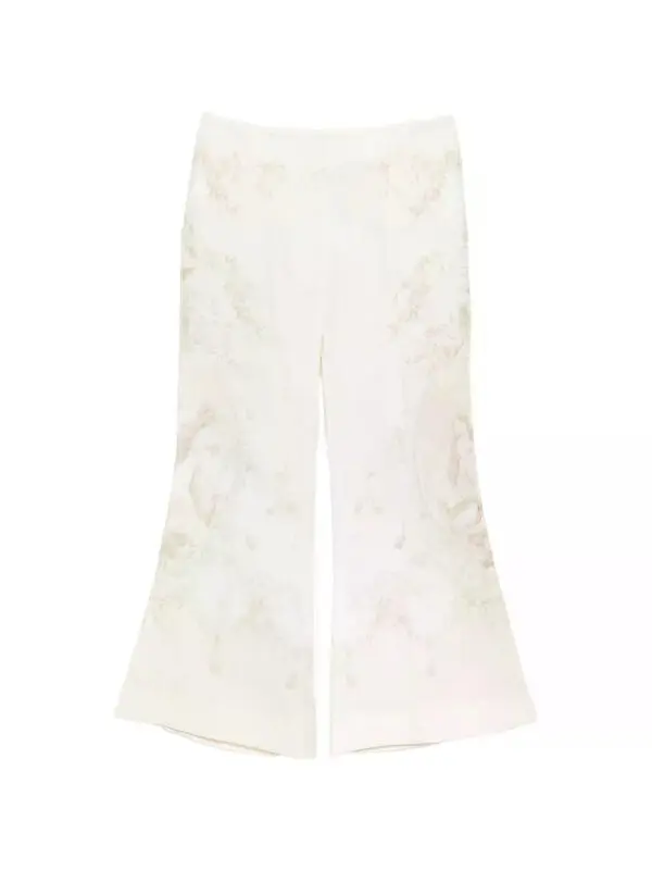 Zimmermann Cropped Floral-print Flared Trousers