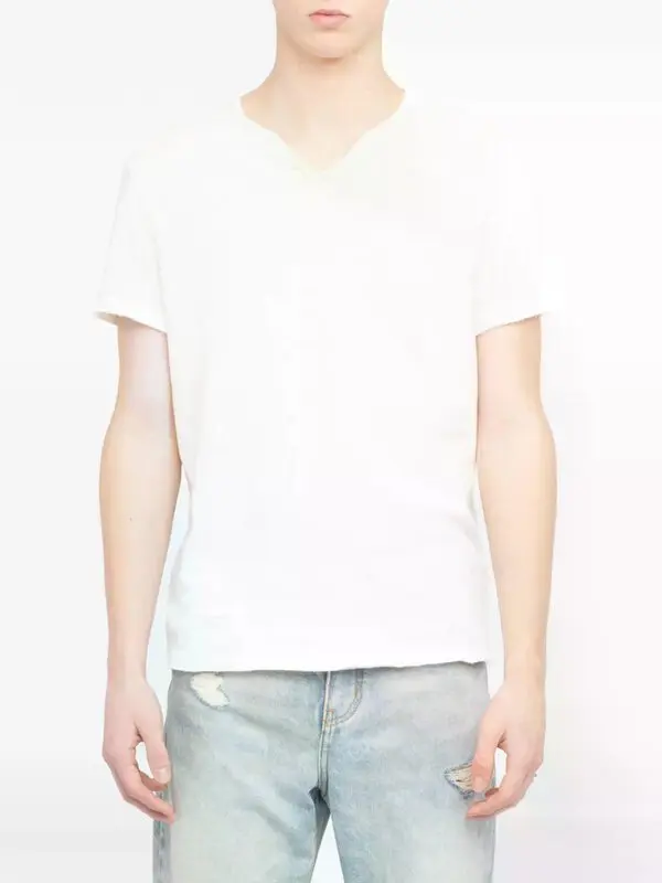 Zadig&Voltaire Monastir V-neck Cotton T-shirt - White