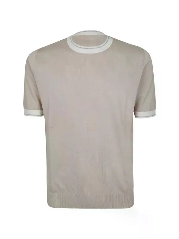 Eleventy Ribbed-design T-shirt - Neutrals