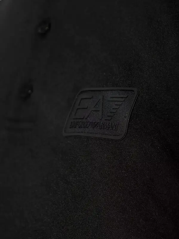 EA7 Button Logo Polo Shirt - Black