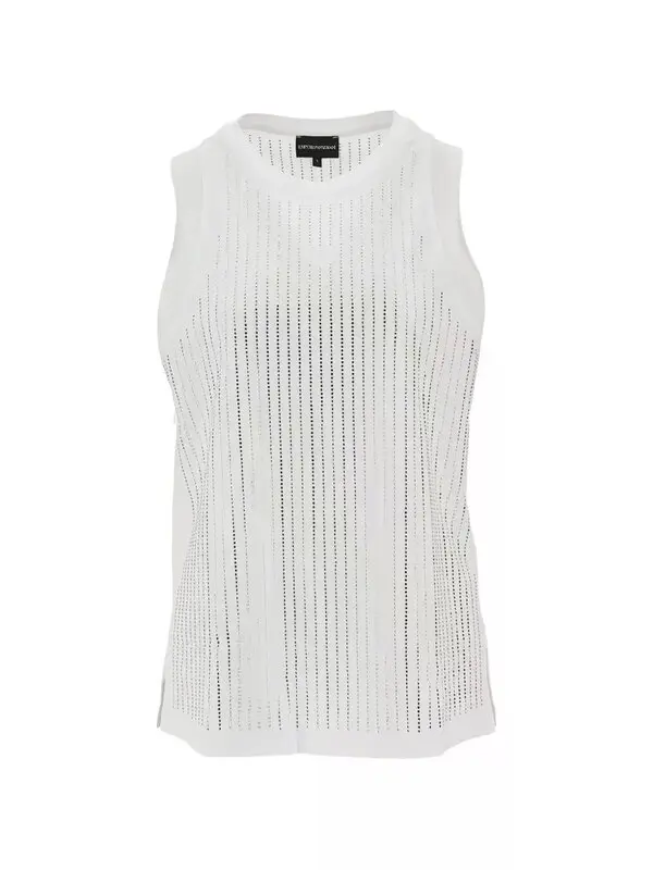 Emporio Armani Perforated Tank Top - White
