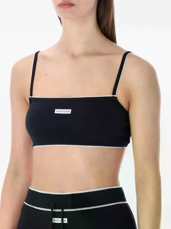 MARINE SERRE Logo-patch Cropped Top