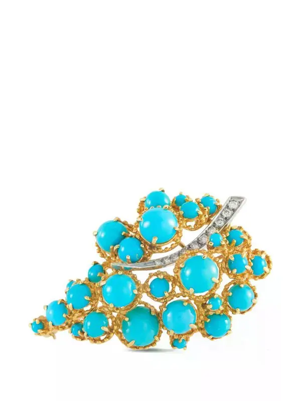 LB EXCLUSIVE Diamond And Turquoise Brooch