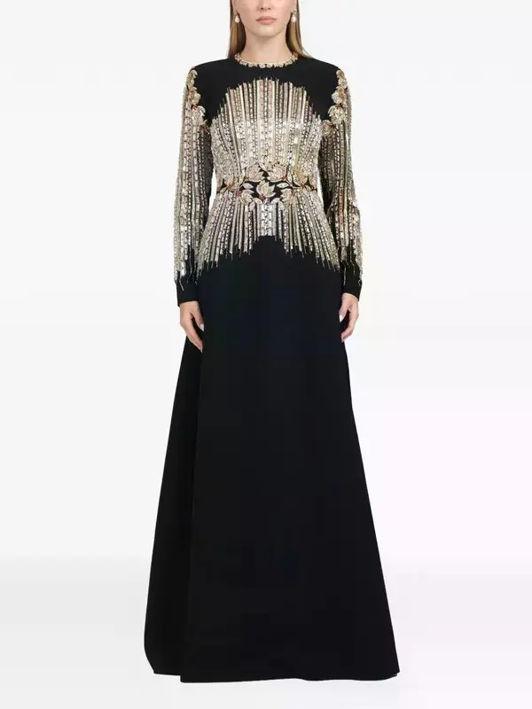 DINA MELWANI Crystal-embellished Maxi Dress