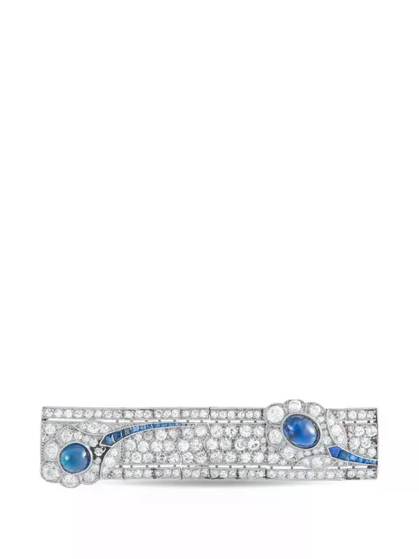 LB EXCLUSIVE Diamond And Sapphire Brooch - Silver