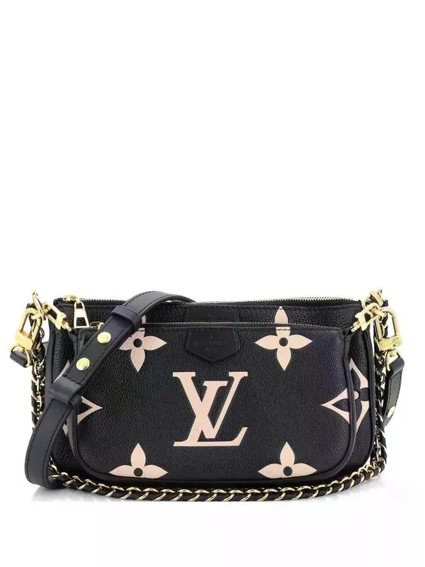 LOUIS VUITTON Multi Pochette Accessoires Bicolor Monogram Empreinte Giant Crossbody Bag - Black