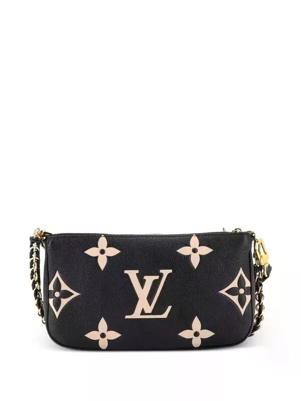 LOUIS VUITTON Multi Pochette Accessoires Bicolor Monogram Empreinte Giant Crossbody Bag - Black