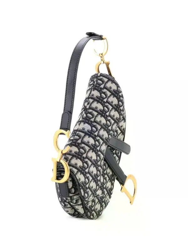 Dior Saddle Handbag Oblique Canvas Mini - Blue