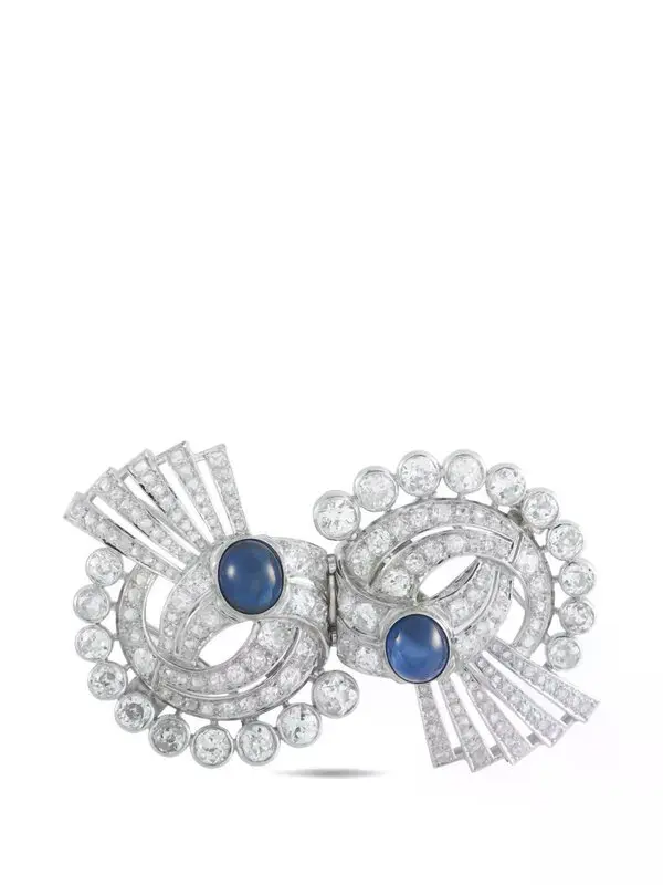 LB EXCLUSIVE Diamond And Sapphire Brooch - Silver