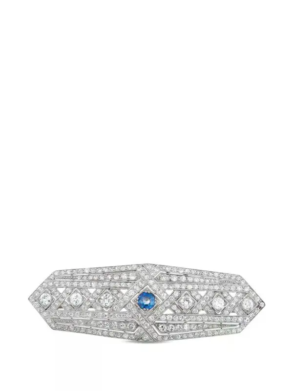 LB EXCLUSIVE Diamond And Sapphire Brooch - Silver