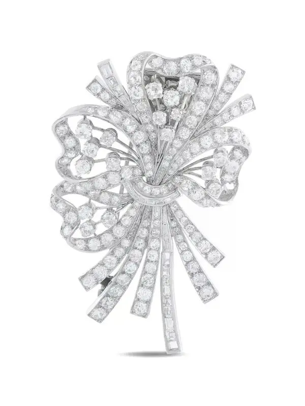 LB EXCLUSIVE Diamond Bow Brooch - Silver