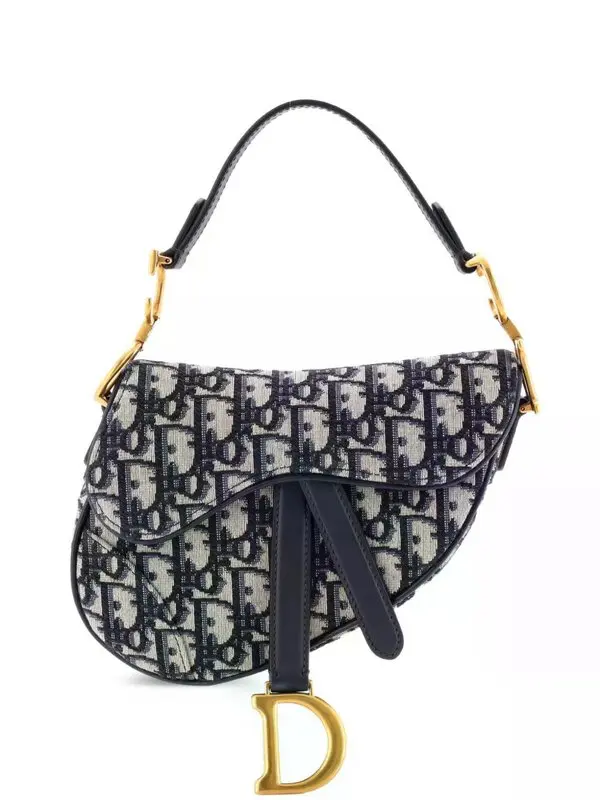 Dior Saddle Handbag Oblique Canvas Mini - Blue