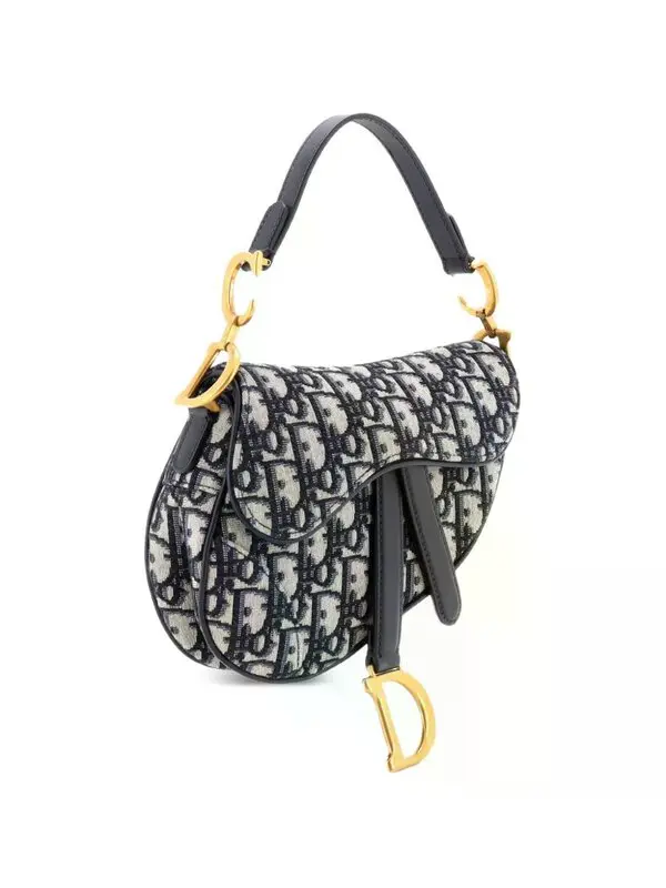 Dior Saddle Handbag Oblique Canvas Mini - Blue