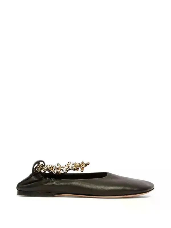 Max Mara Nuraghe Chain-detail Ballet Flats - Black
