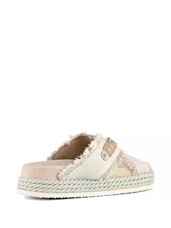 Mou Canvas Criss-cross Sandals - Neutrals