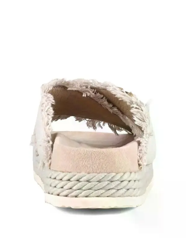 Mou Canvas Criss-cross Sandals - Neutrals