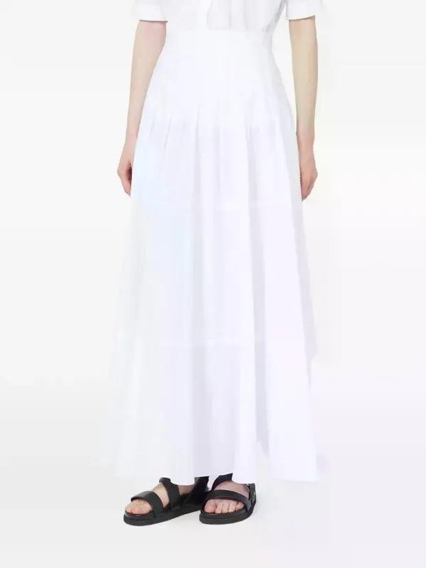 Max Mara Mstopera Cotton Long Skirt - White