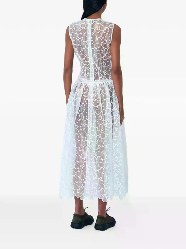 Cecilie Bahnsen Floral Lace Midi Dress