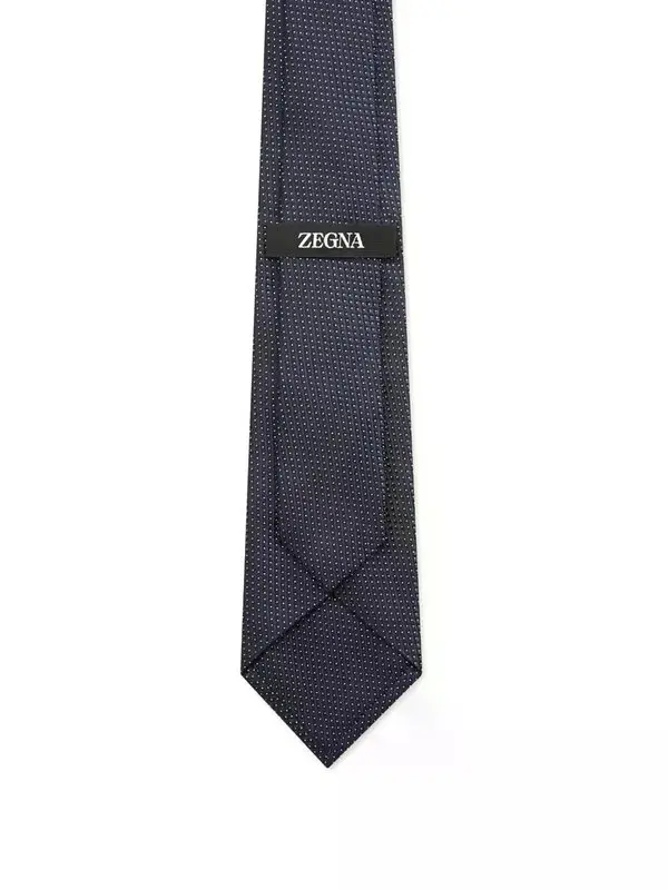 Zegna Polka-dot Neck Tie - Blue