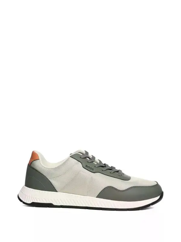 BOSS Lace-up Panelled Sneakers - Neutrals