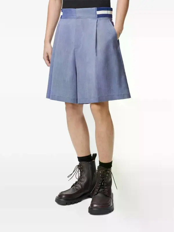 Loewe Logo-embroidered Striped-waist Shorts