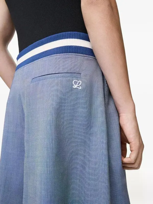 Loewe Logo-embroidered Striped-waist Shorts