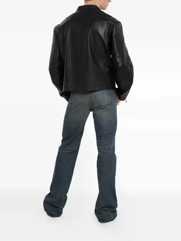Gucci Horsebit-detail Leather Biker Jacket - Black