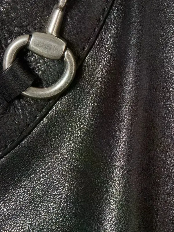 Gucci Horsebit-detail Leather Biker Jacket - Black