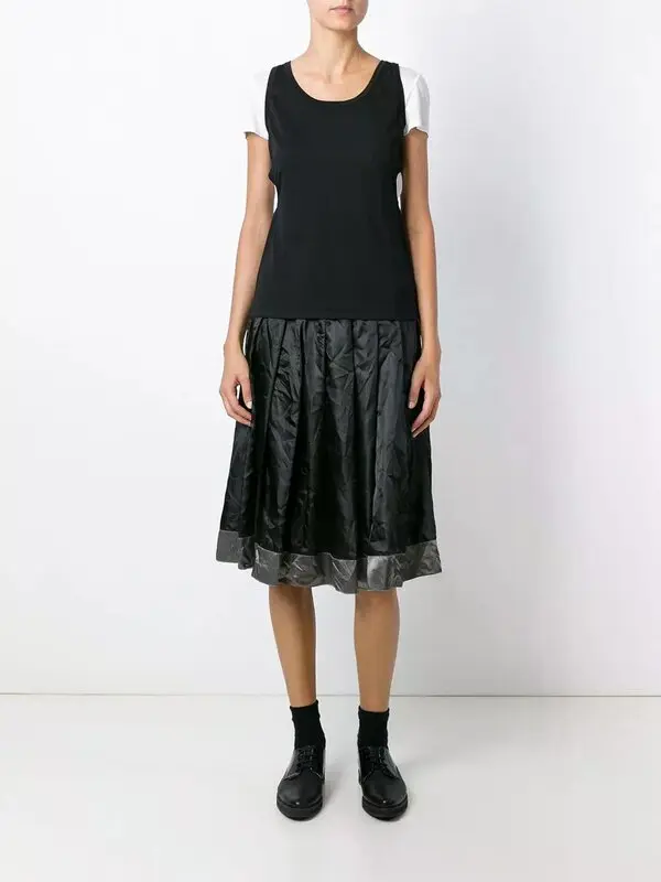 Comme Des Garçons Pleated Two-tone Skirt