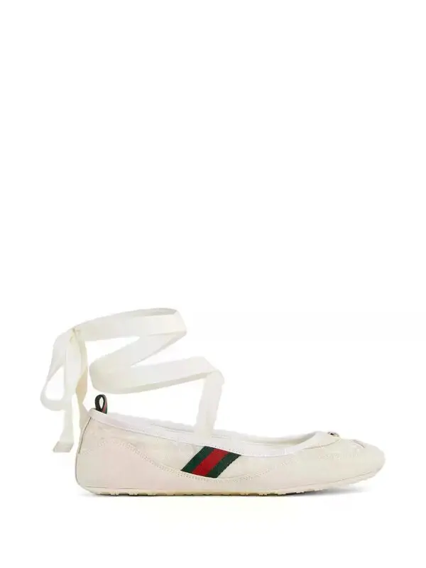 Gucci Shift Ballerinas - White