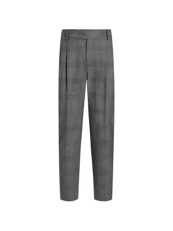 Dolce & Gabbana Check Tartan Trousers - Grey