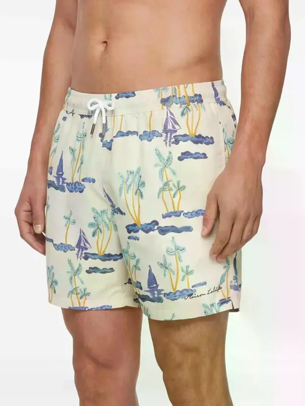 Maison Labiche Printed Swim Shorts - Neutrals