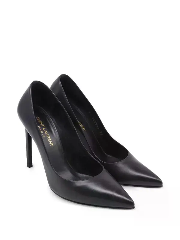 Saint Laurent Anja Pointed-toe Leather Pumps
