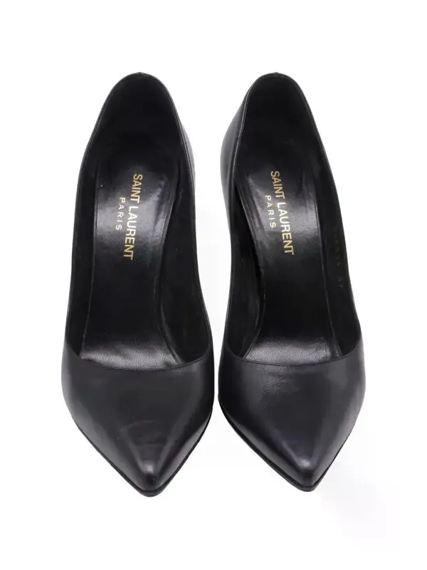 Saint Laurent Anja Pointed-toe Leather Pumps