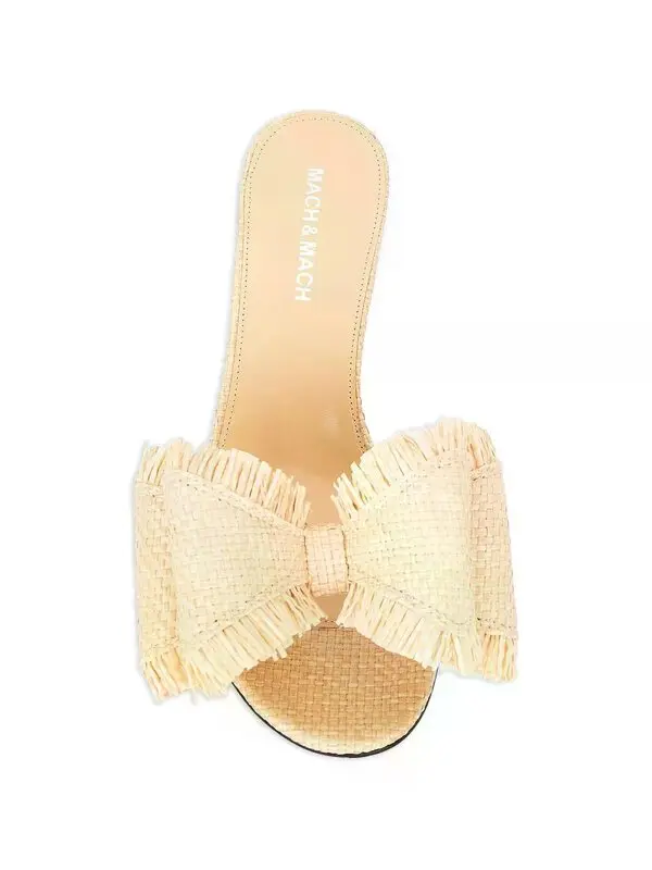 Mach & Mach Fringed Raffia Sandals