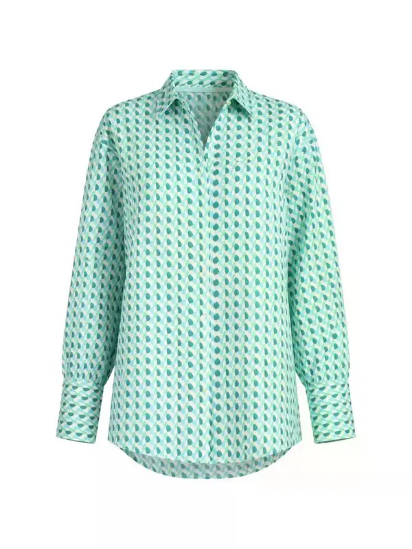 Seafolly Geometric Print Button-down Shirt