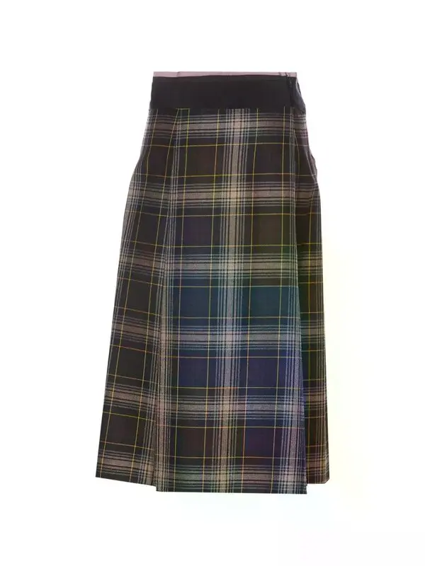 Fendi Plaid Pattern Midi Skirt