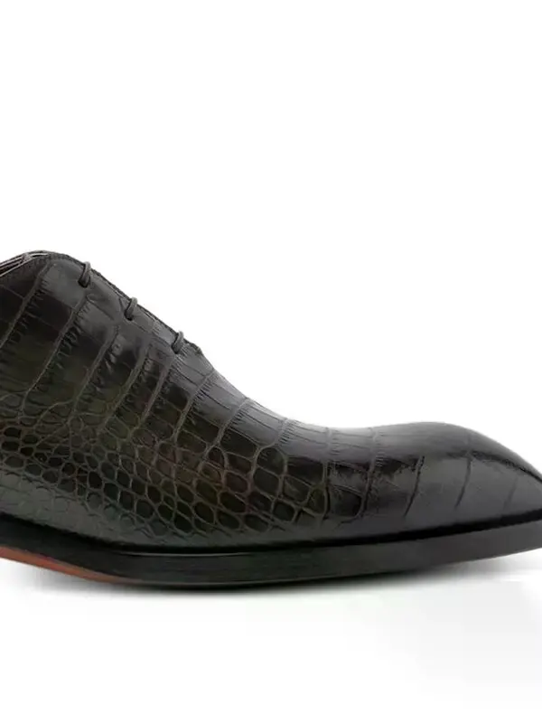 TOM FORD Elkan Crocodile-effect Oxford Shoes - Brown