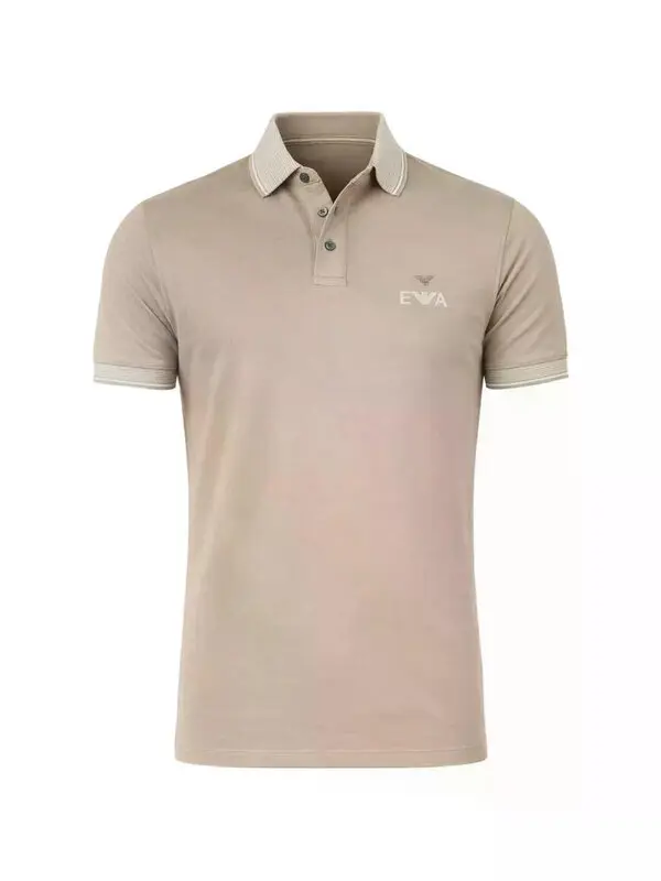 Emporio Armani Logo-print Piqué Polo Shirt - Brown