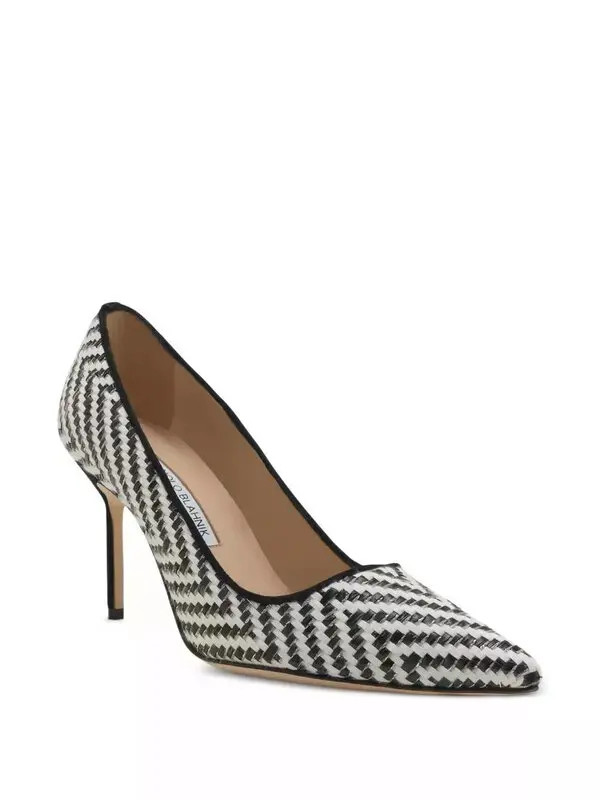 Manolo Blahnik Bb Pointed-toe Raffia Pumps