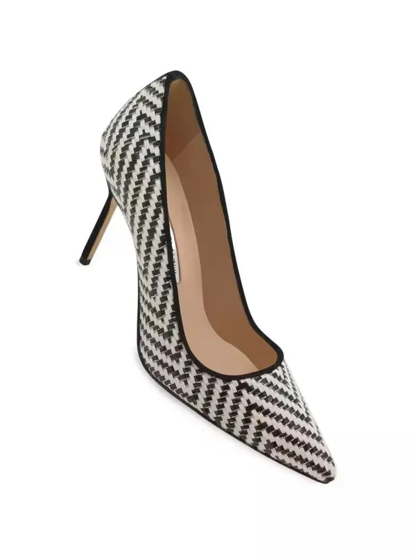 Manolo Blahnik Bb Pointed-toe Raffia Pumps