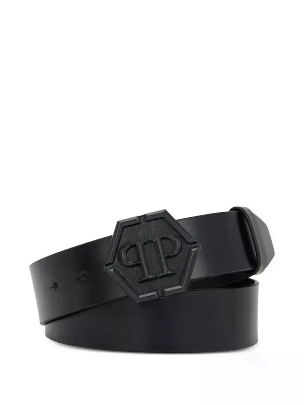 Philipp Plein Hexagon Leather Belt - Black