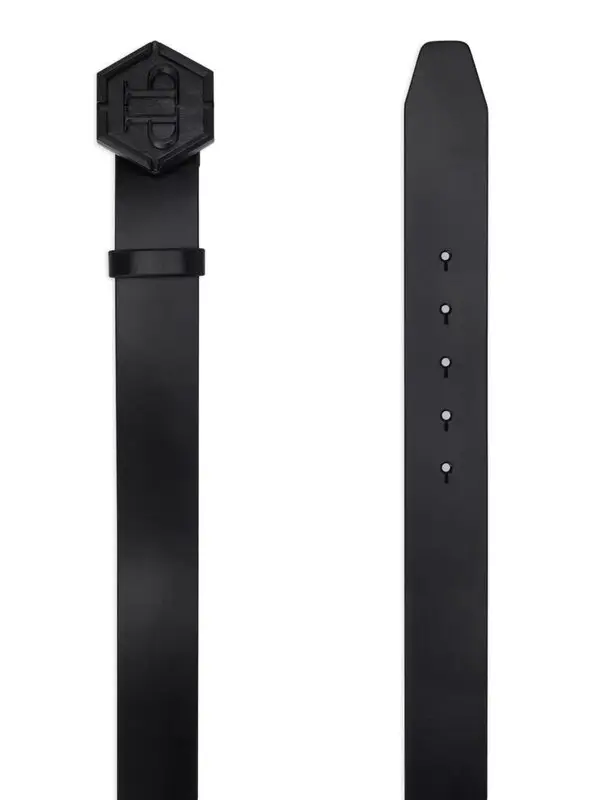 Philipp Plein Leather Belt With Hexagon Detail