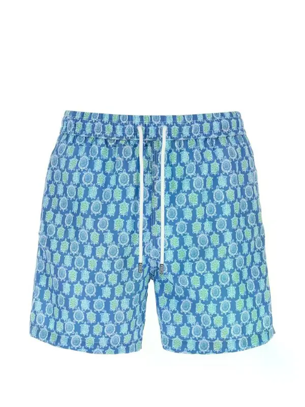 Fedeli Printed Swimming Shorts - Blue