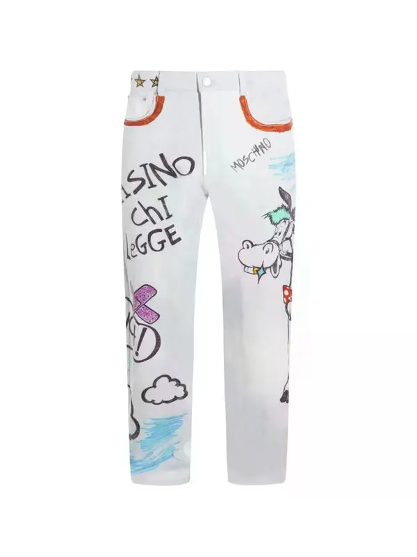 Moschino Graphic Print Straight Leg Jeans