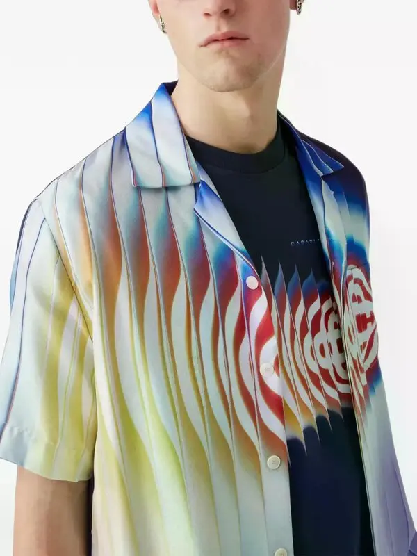Casablanca Shockwave Short Sleeve Silk Shirt