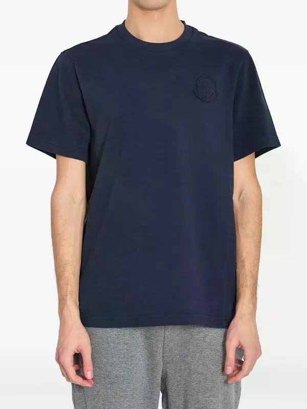 Moncler Embroidered-logo T-shirt - Blue