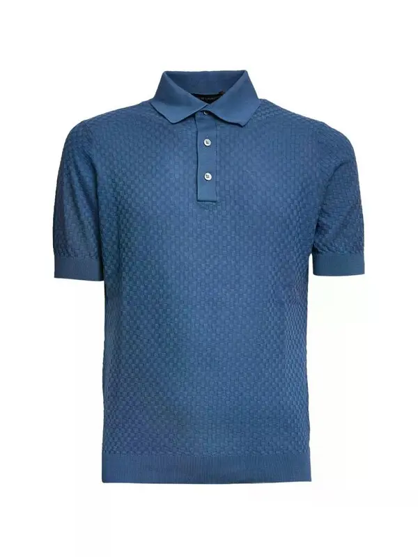 FILIPPO DE LAURENTIIS Button Short-sleeve Polo Shirt - Blue